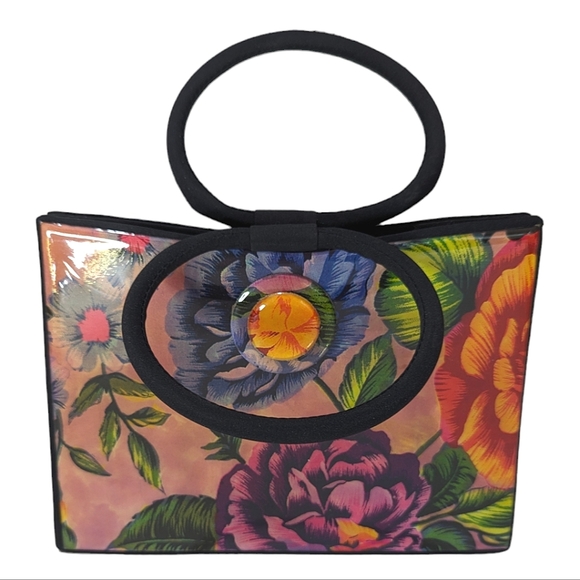 Angela Frascone | Bags | Angela Frascone Floral Handbag Purse Vintage ...